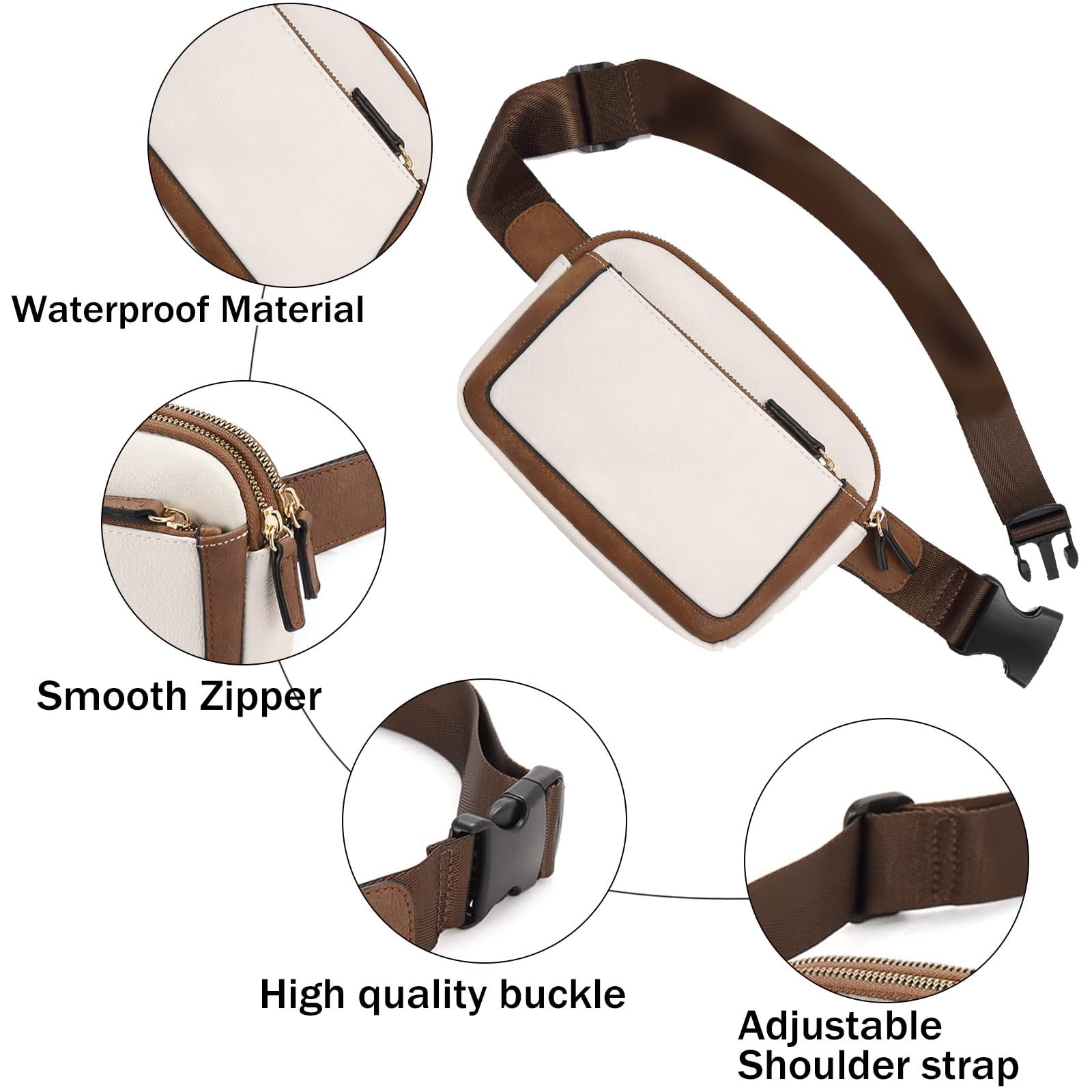 Clear Fanny Pack Belt Bag Stadium Approved for for Women Men, Transparent Waist Pack with Adjustable Strap for Concerts-Grey