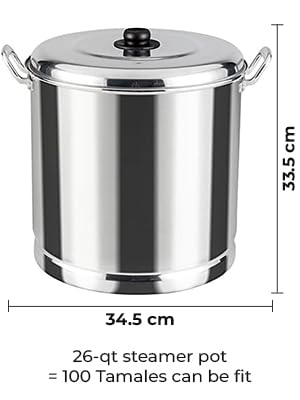 Vasconia Steamer Pot with Tray and Aluminum Lid β Multi-Purpose Aluminum Large Stock Pot for Tamales, Seafood, Vegetables Soup Pot β 5.3-Quart Stove