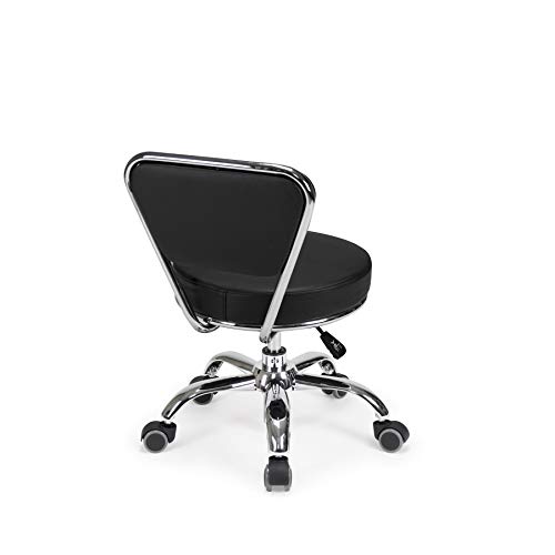 MAYAKOBA Dayton Garage Rolling Seat (Black) Pneumatic, Short Stool with Adjustable Height 13"-15", Perfect for Garage Mechanic, Home Gardening, Factory Technician Task, School and Lab
