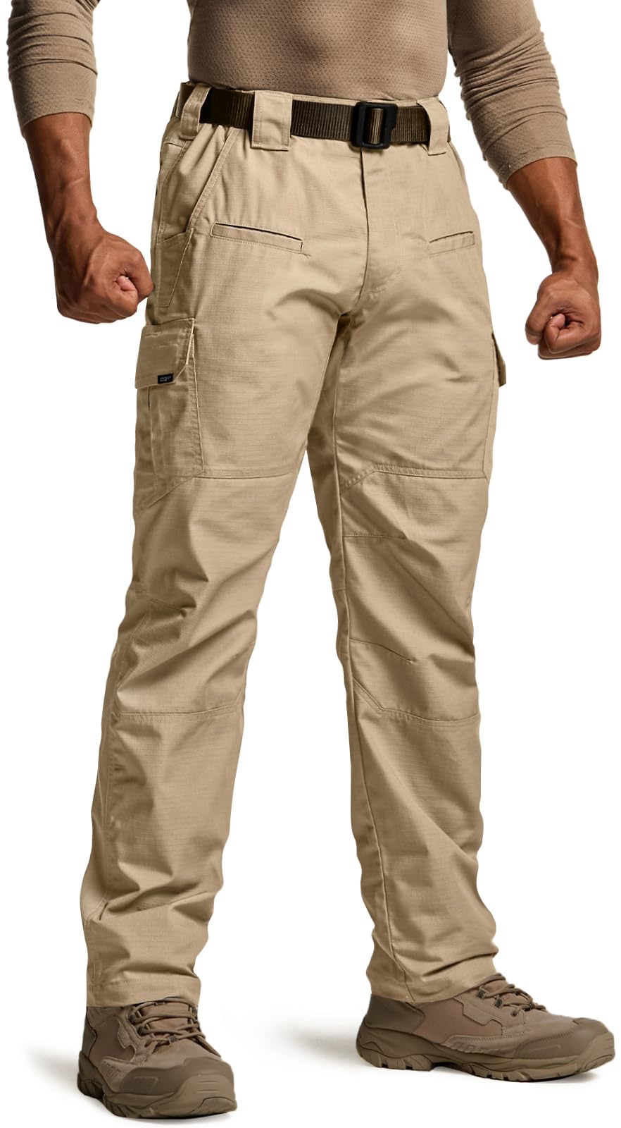 CQR Men's Tactical Pants, Water Resistant Ripstop Cargo Pants, Lightweight EDC Work Hiking, Outdoor Apparel, Duratex Mag Pocket Black, 34W x 30L