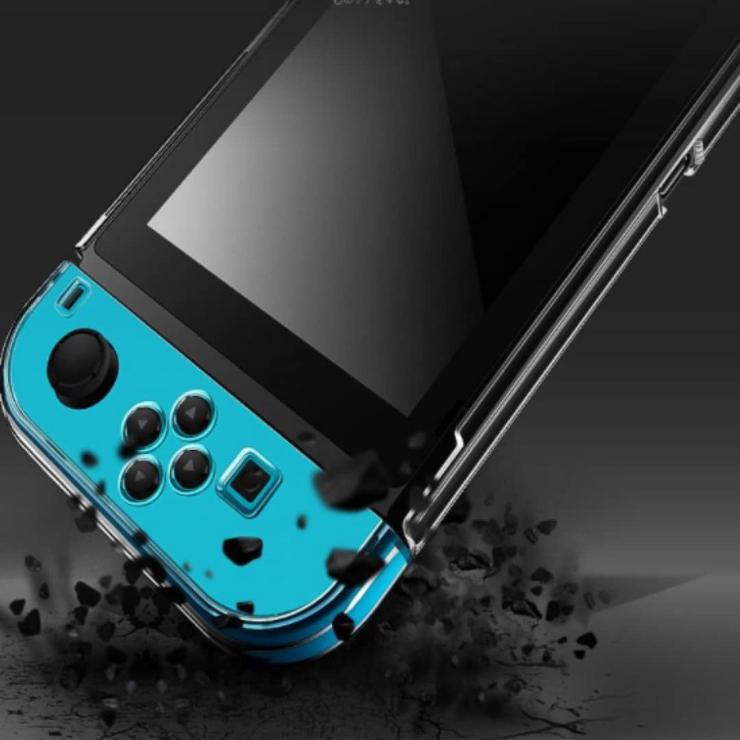Dockable Clear Case for Nintendo Switch | 3 in 1 Protective Case Cover for Nintendo Switch and Joy-Con Controller with Clear Grip | Cover Shock-Absorption and Anti-Scratch Design (Crystal Clear).
