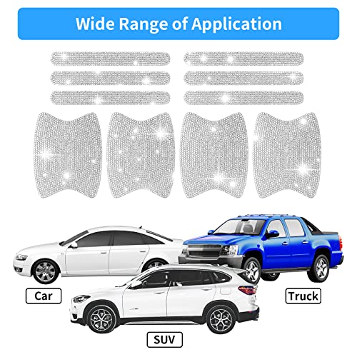 Vaincre Bling Car Door Handle Protector 10PCS Rhinestone Car Door Handle Scratch Protector, Bling Car Accessories Fit Most Cars, Vehicles, Car Side Rearview Mirror