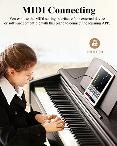 Digital Piano 88 Key Fully-weighted, Eastar EP-150 Keyboard Piano for Beginner & Professional, with Graded Hammer Action Keys, Triple Pedal, 128 Polyphony & Metronome, Black