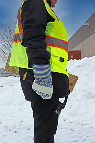 Global Glove Safety Vest with 6 Pockets and Zipper Front, High Visibility, Lightweight and Breathable Mesh, ANSI Class 2 Compliant, X-Large
