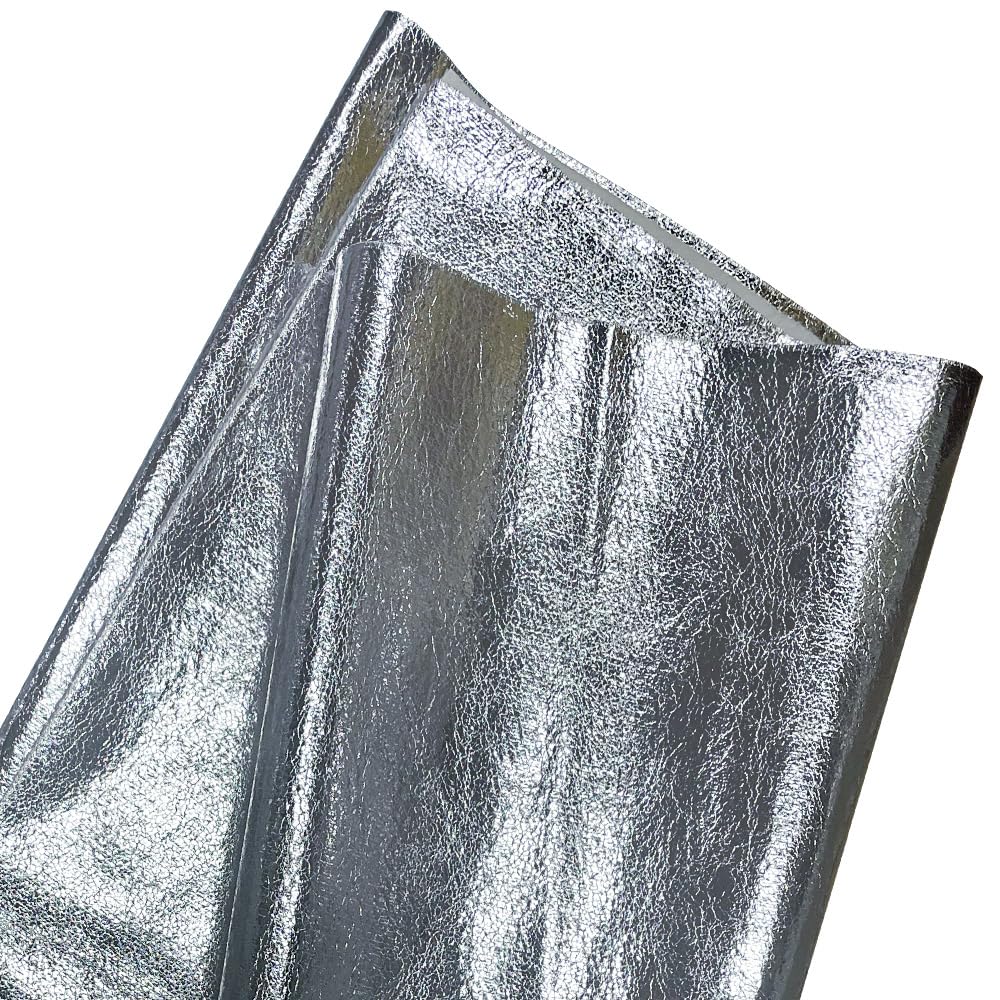Metallic Leatherette Fabric Sold by The Yard Shiny Faux Leather Crafting Soft Faux Leather Fabric for Home Upholstery Bags Wallets Making, Silver