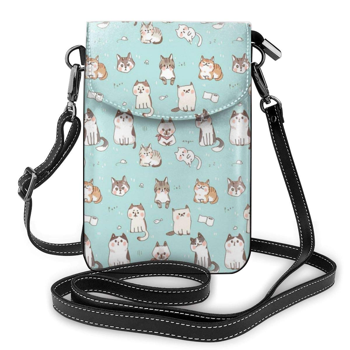 YongColer Fashion Small Cellphone Crossbody Shoulder Bag Kawaii Cat Cell Phone Purse Wallet Lightweight Roomy Pockets Smartphone Bag For Women Girls Teens