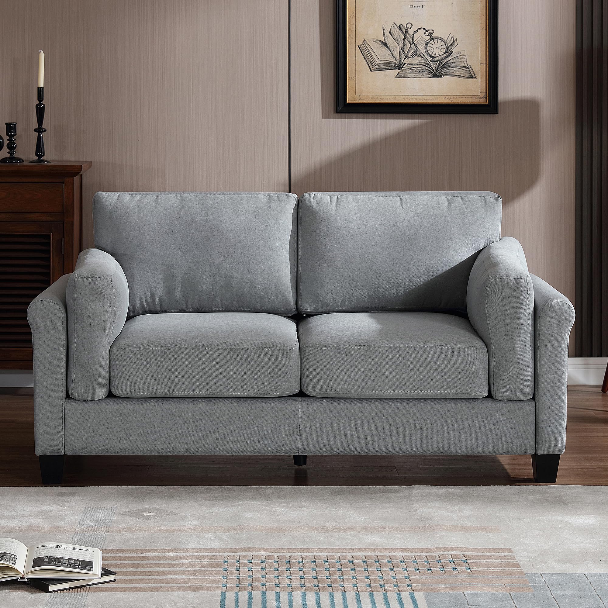 Morden Fort 79" W Sectional Sofa, Comfy 3 Seater Cloud Couch with Deep Seat, Removable Sofa Cushions and Solid Frame Modern Couches Home Sofa for Living Room Bedroom Apartment Lounge, Grey