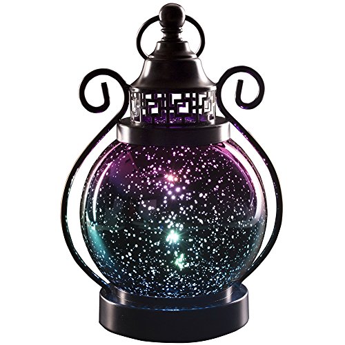 Valery Madelyn Lanterns Decorative Indoor Color Changing with 2 Timer Modes, Hanging Moroccan Lamp Mercury Glass Sphere Globe Light for Halloween Home Decorations, Battery Operated,10.5 inch
