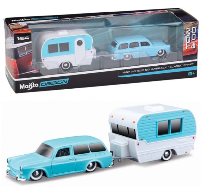 DieCast Maisto Design 1:64 Scale Tow & Go 1967 Volkswagens 1600 Squareback/Classic Craft