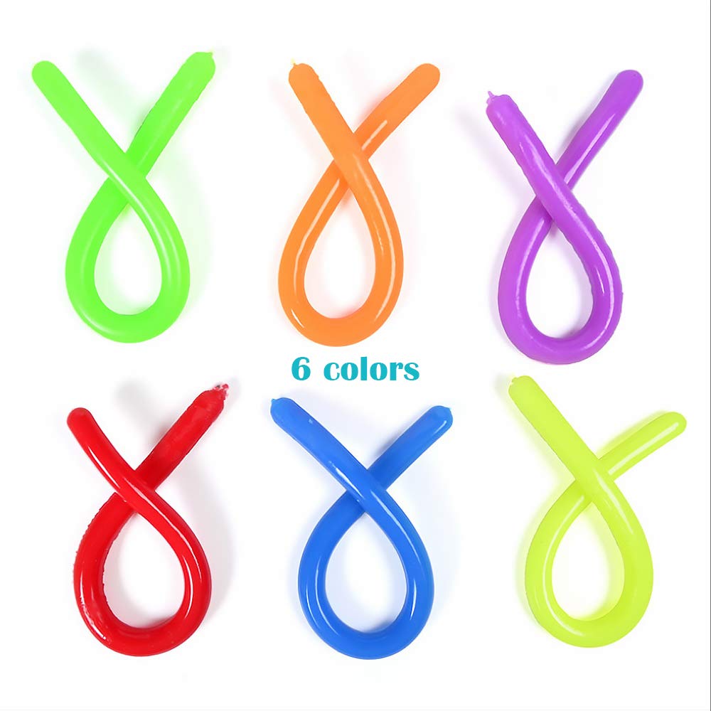 ZONESTA 12 Packs Colorful Sensory Fidget Stretch Toys-Stretchy Strings Stretchy Noodles Fidget Toy for Relaxing Toy