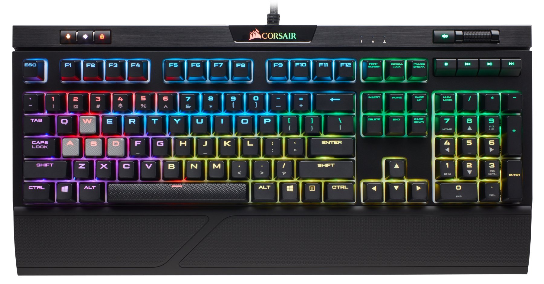 CORSAIR STRAFE RGB MK.2 Mechanical Gaming Keyboard - USB Passthrough - Linear and Quiet - Cherry MX Red Switch - RGB LED Backlit-17.6 x 6.61 x 1.57 inches