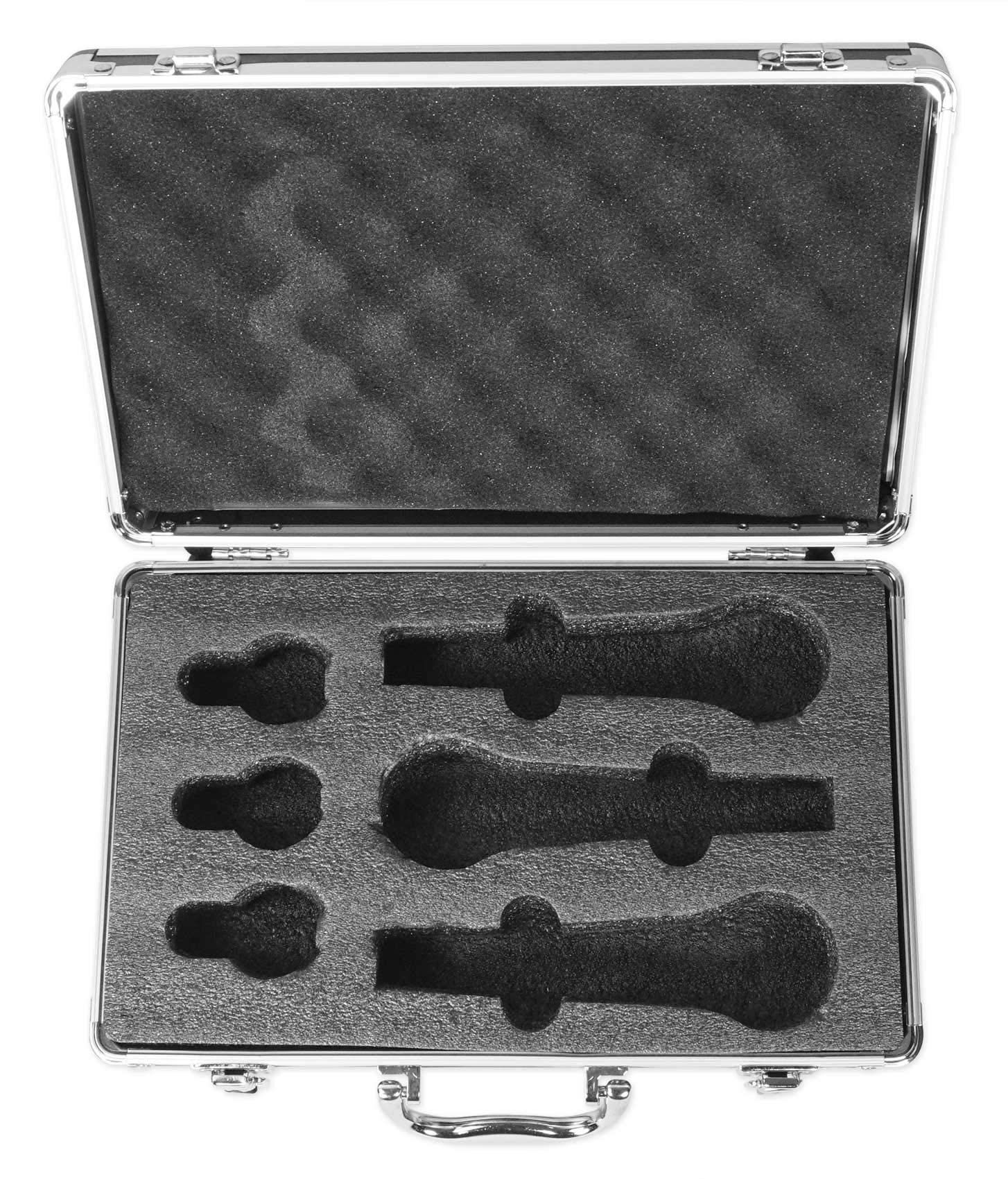 Rockville RMC-3PK 3 Pack Metal Wired Vocal/Instrument/DJ Microphones+Metal Case, Black