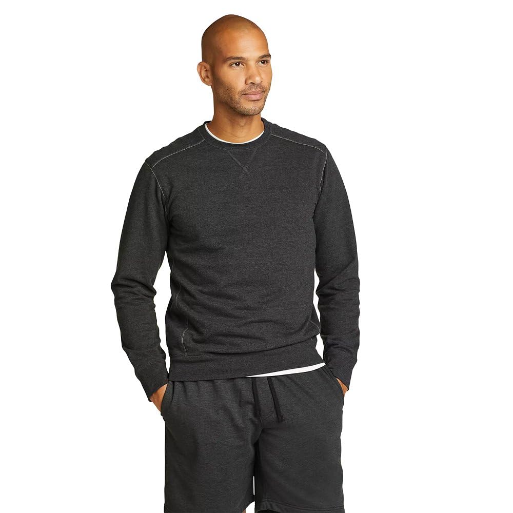 Eddie Bauer Men's Camp Fleece Crew Sweatshirt, Brilliant Blue, X-Large, Tall