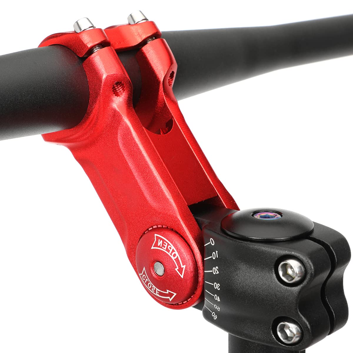 Diathou 31.8 Adjustable Stem 90mm / 110mm 0~60 Degree MTB Adjustable Handlebar Stem for Most Mountain Bike Road Bike MTB (Only Fit 1.25"/31.8mm Handlebar)