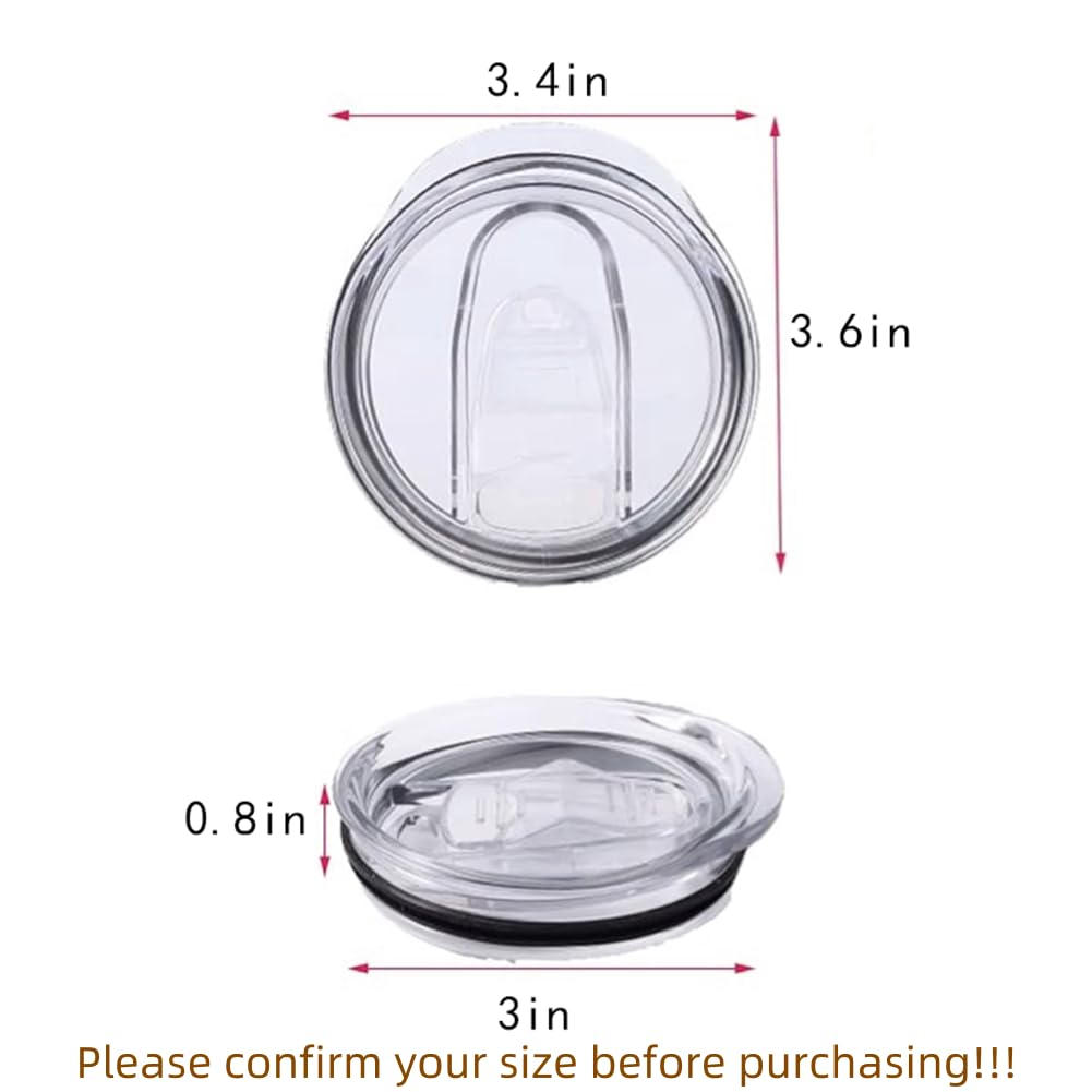EYAKEG 20oz Tumbler Replacement Lids 1 Pack,3in Cup Mouth Compatible with YETI Rambler and More Tumbler Cups,Spill Proof Splash Resistant Silicone Sliding Covers., transparent