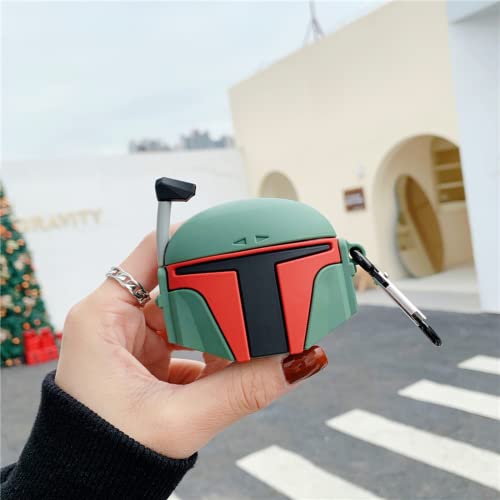 HENJI Case for AirPods 3rd Generation, 3D Popular Cute Mandalorian Boba Fett Design Soft Silicone Portable&Shockproof Cover for Apple Airpods 3 2021 (Boba Fett)