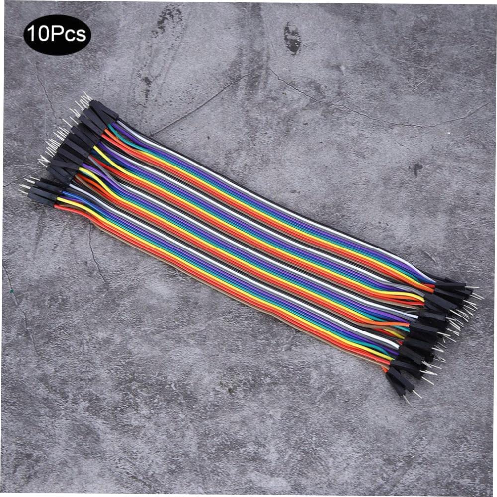 Electronics Connectors Kit 10Pcs Plastic Male to Male Connecting Cables for PCB Prototyping - Jumper Wire Breadboard Jumpers and Computer Accessories