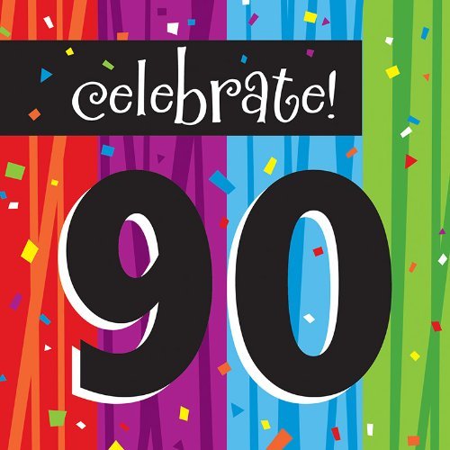 Creative Converting Milestone Celebrations Luncheon Napkins, Celebrate 90 (48-Count)