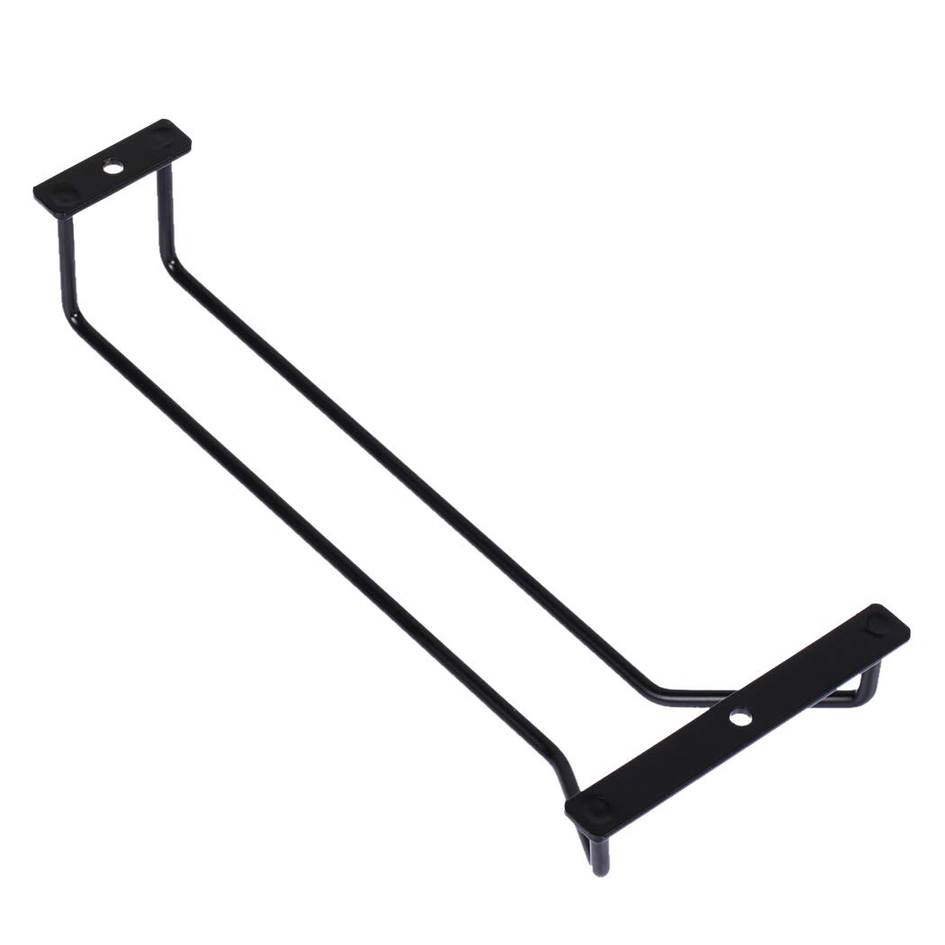 Dianoo Wine Glass Holder, Stemware Rack, Wine Glass Rack Under Cabinet With Screws, 27cm 1 Row Black