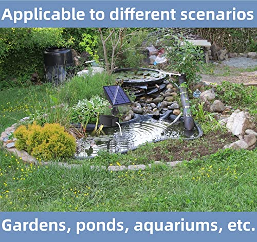 Solar Aerator Air Pump/Oxygenator for Fish Tank and Pond, 2.5w, No Noise Design with Oxygen Pipe and 3 Air Bubble Stones, Oxygen Supply for Various Tanks/Pond/Aquarium/Gardening Water Circulation