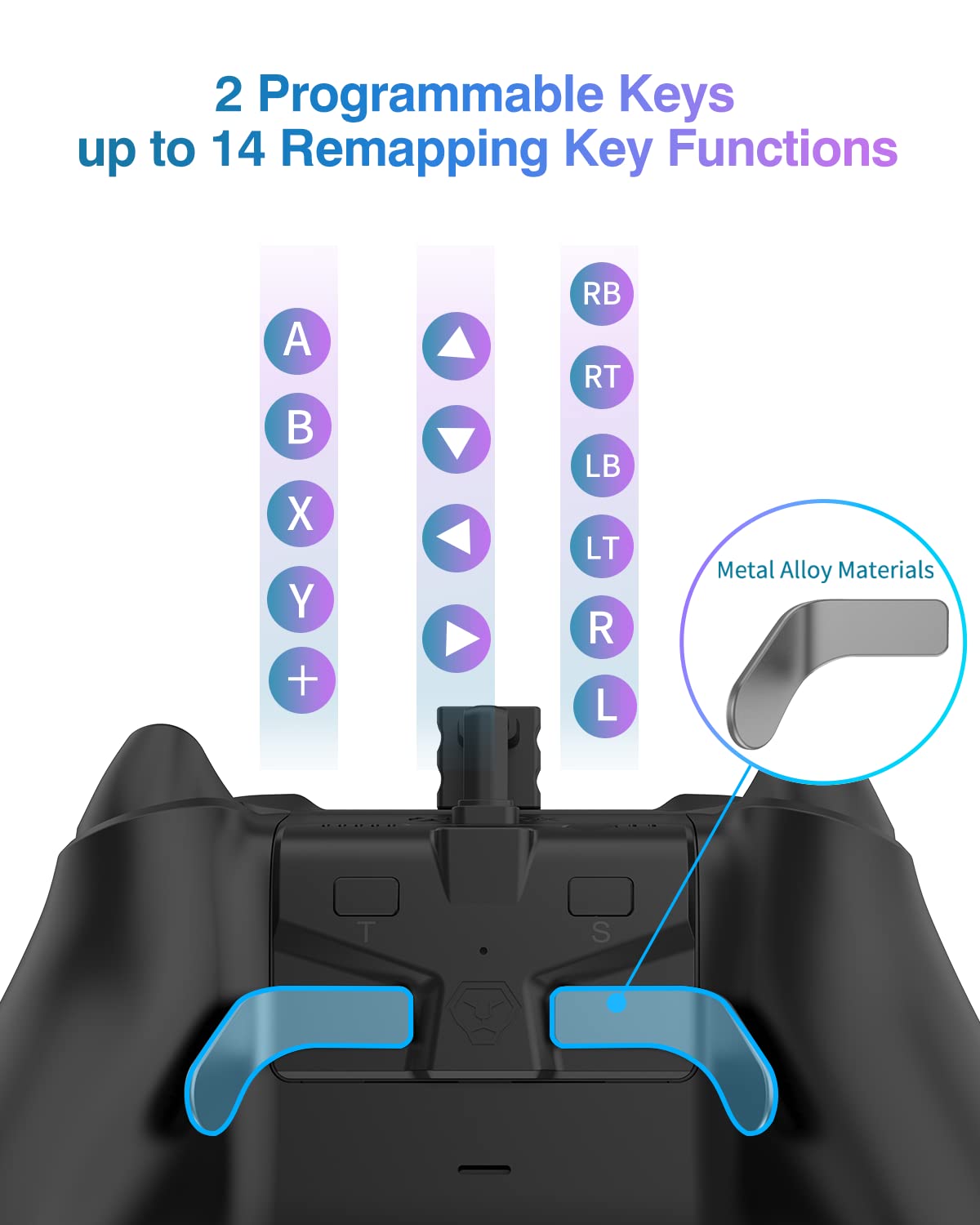DUXICEPIN Paddles for Xbox Series Controller, Back Button Attachment with 3.5MM Aduio Port/2 Programming Back Buttons/ Memory Function/ for Xbox Series X&S