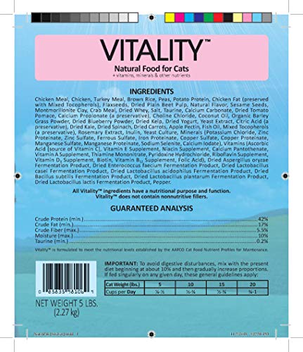 Wysong Vitality Adult Feline Formula Dry Diet Cat Food - 5 Pound Bag