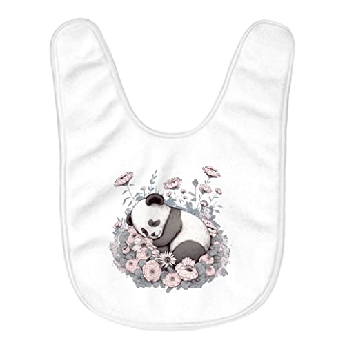 Funny Panda Baby Bibs - Flower Baby Feeding Bibs - Panda Bibs for Eating