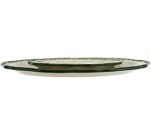 Temp-tations Set of 2 Platters: 18" x 13" and 12" x 8.75", Ceramic (Old World Blue)