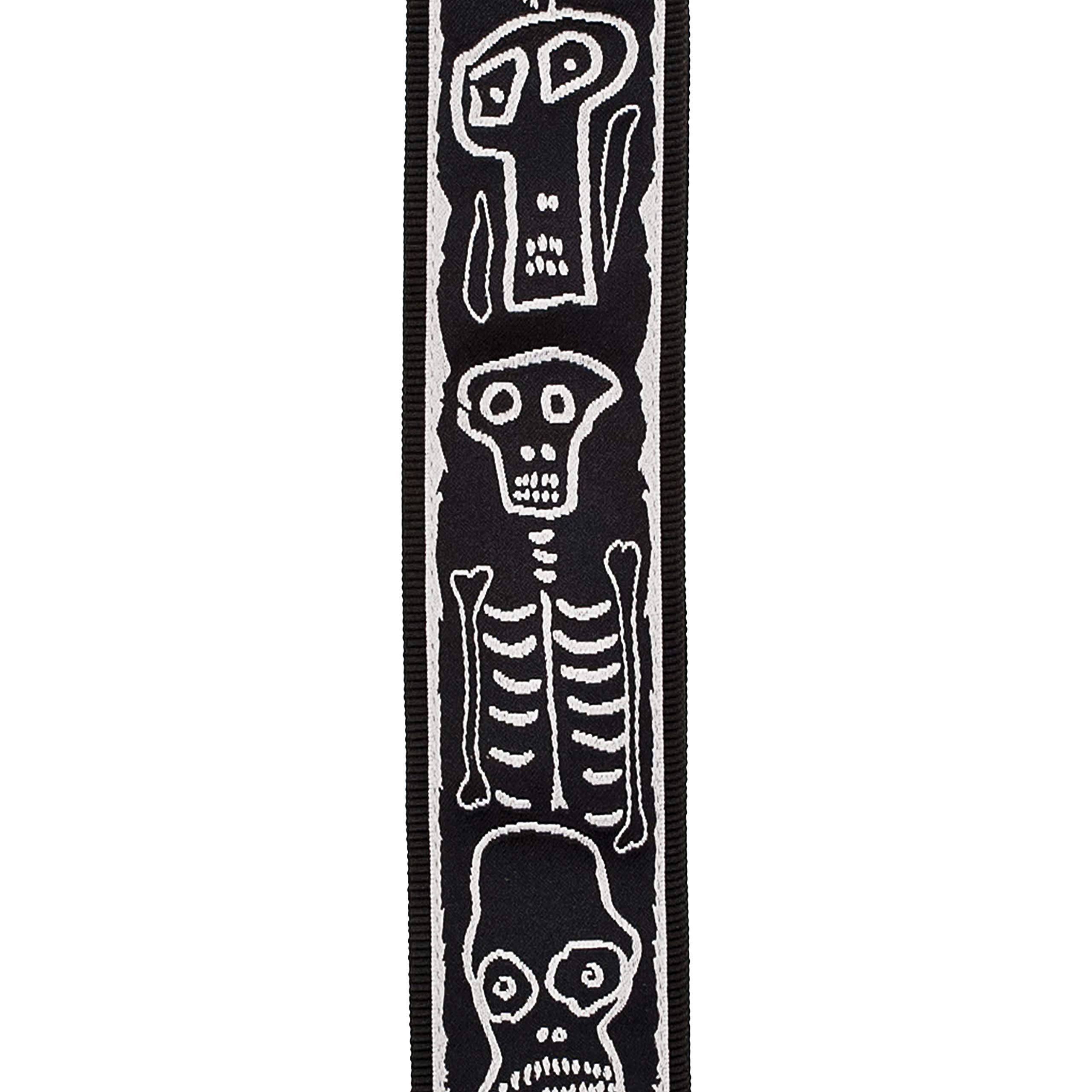 D'Addario Accessories Joe Satriani Guitar Strap - Guitar Accessories - Electric Guitar Strap, Acoustic Guitar Strap, Acoustic Electric Guitar Strap & Bass Guitar Strap - Locking Strap - Skull n' Bones