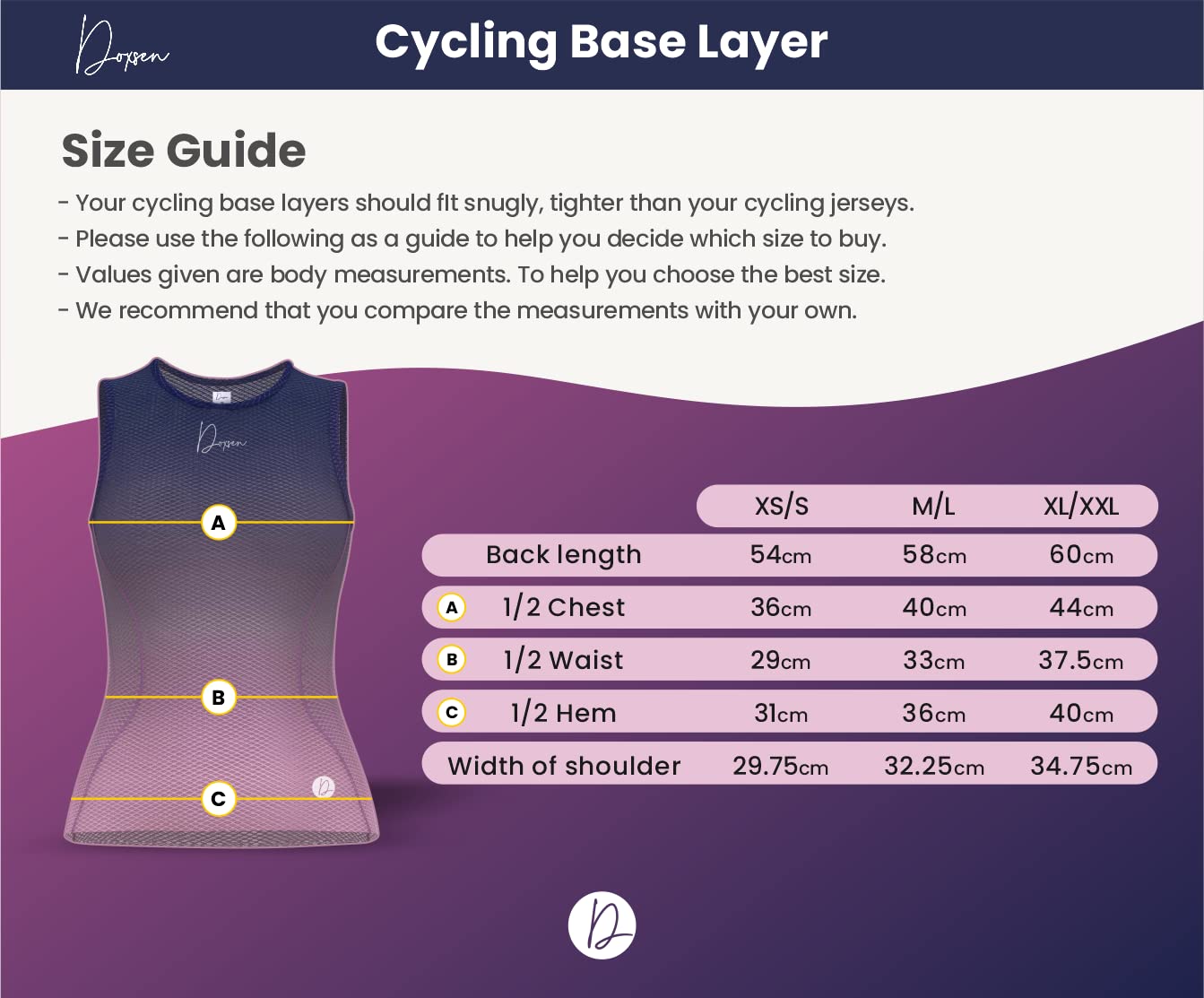 DOXSEN Cycling Base Layer Women Tank Top Pack Biking Undershirt Sleeveless Jersey Cycling Clothing (XS/S) White and Purple