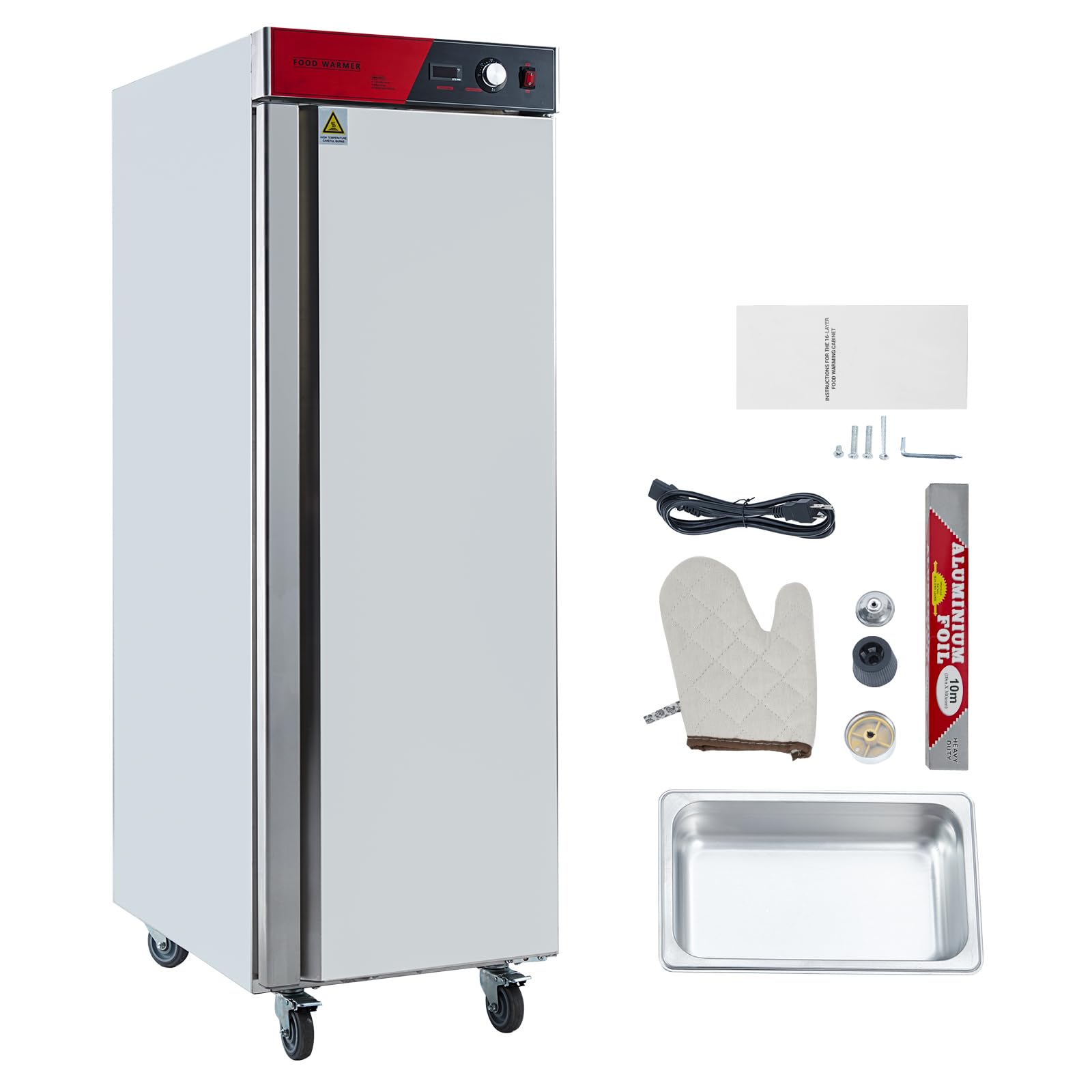 GarveeHome Hot Box Food Warmer - Multifunctional Storage, Stainless Steel, Excellent Insulation, 850W Cabinet, Water Tray, Restaurant Grade,Single Door,16th Floor,35 * 23 * 71inch