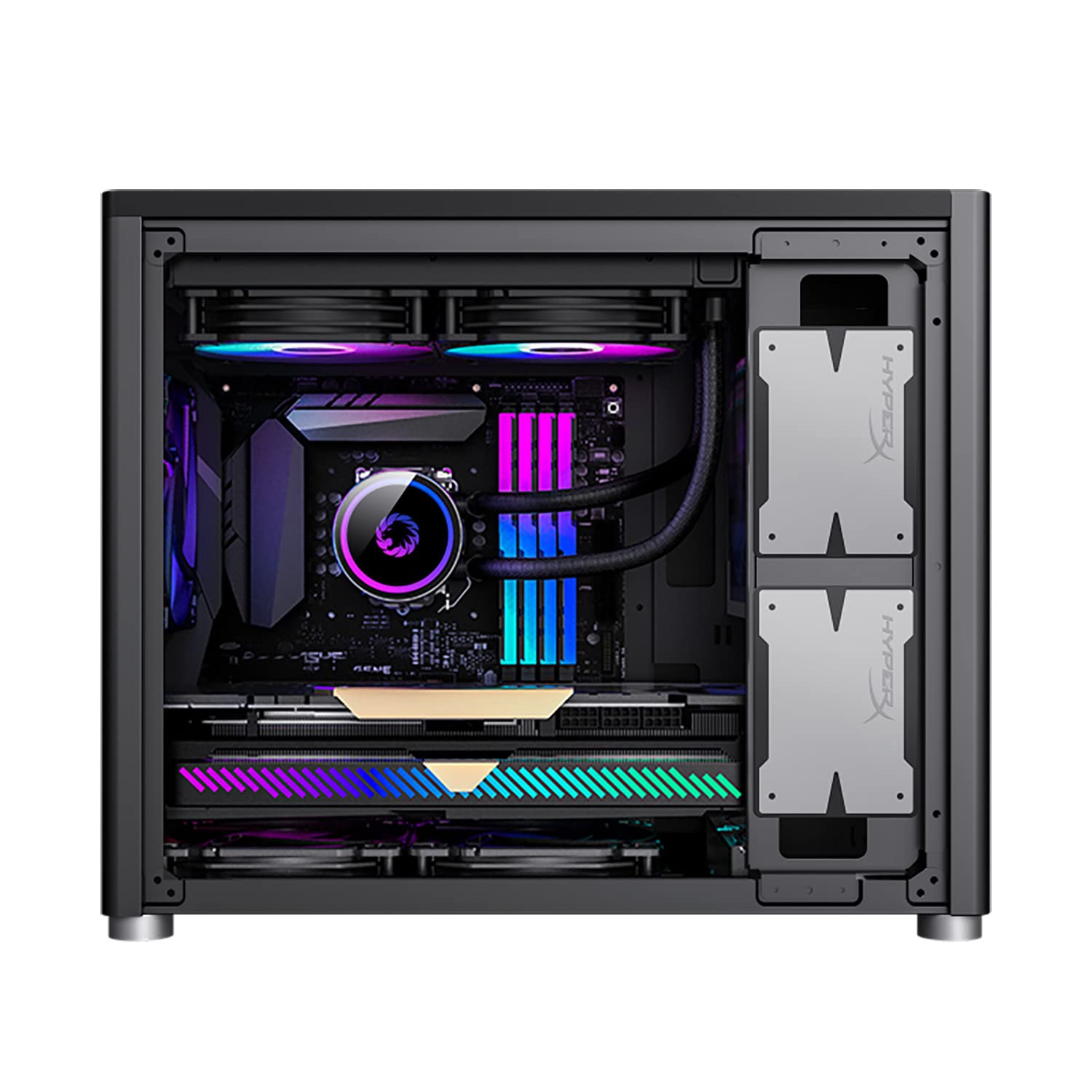 GAMEMAX Micro-ATX Tower Computer Case with Removable Dust-Proof Filter, Dual Tempered Glass Side Panels, PC Gaming Chassis (Spark-Grey)