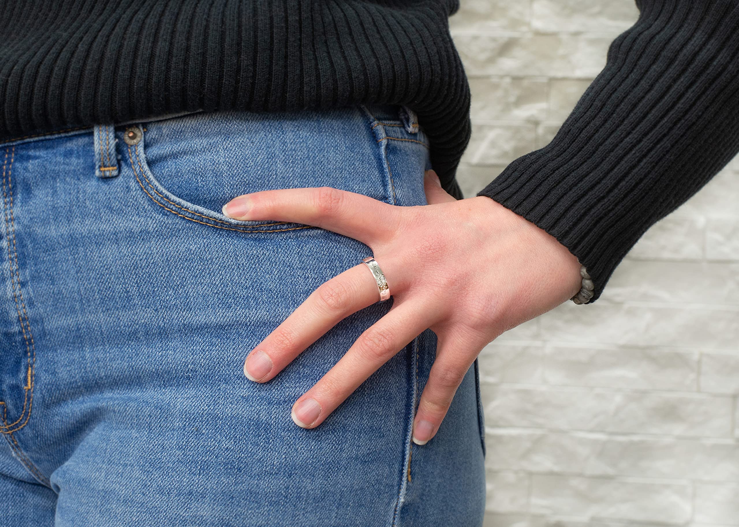 Dicksons Shall Be Given Silver Plated Size 8 Stainless Steel Wide Mobius Ring