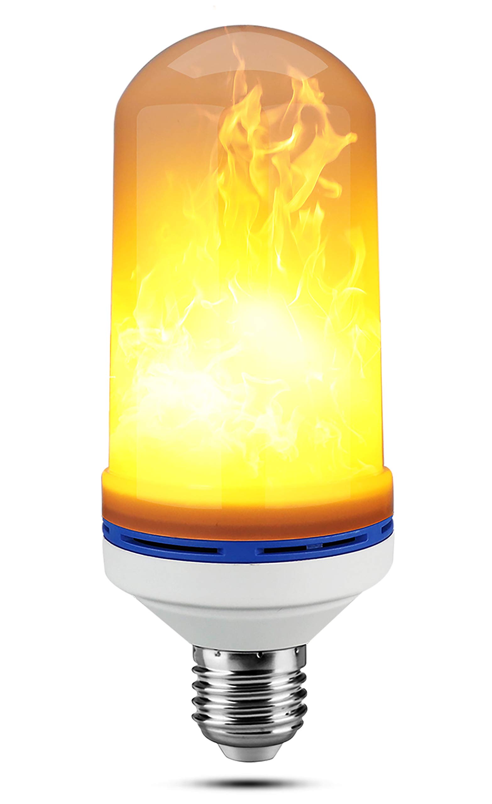 Munetoshi 3 Pcs Texsens LED Fire Bulbs E26 4 Modes Upside Down Flame Effect Light Vintage Lamp Decor