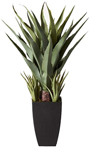 Nearly Natural 30in. Agave Artificial Plant with Black Planter, Green