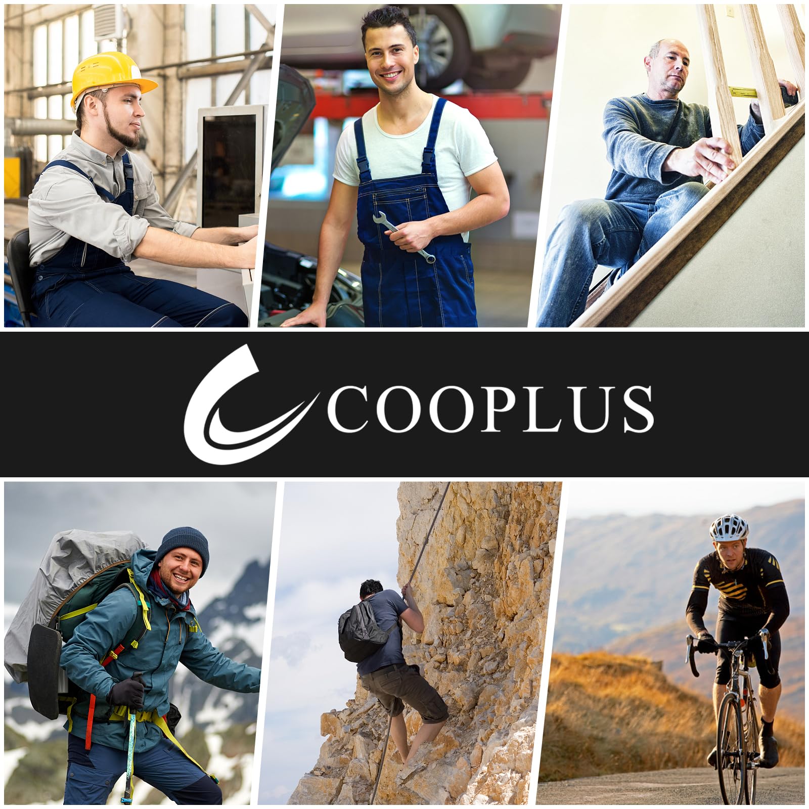 COOPLUS Mens Performance Crew Socks, Heavy Cushion Athletic Durable Work Socks for Men (5 Pairs)