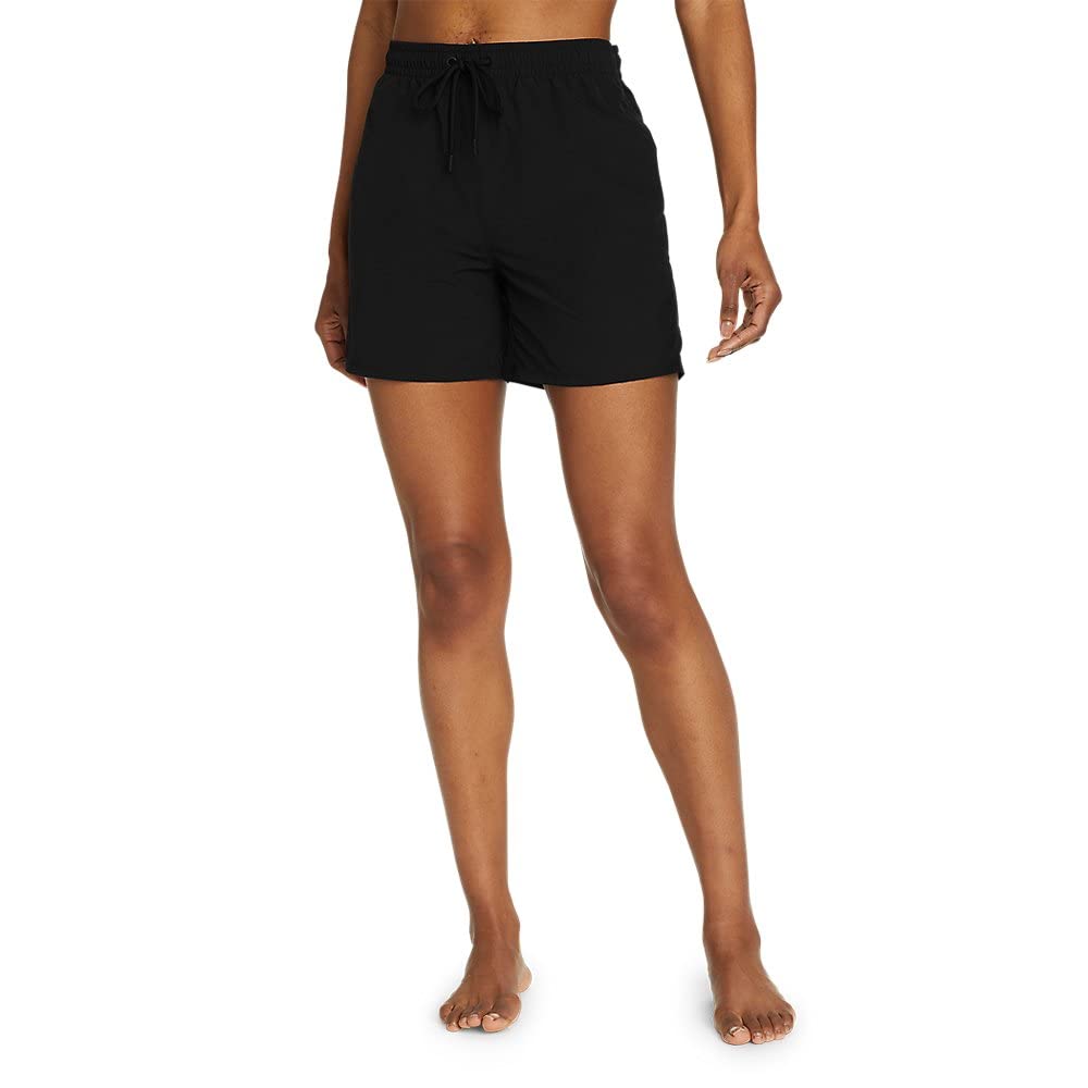 Eddie Bauer Tidal High-Rise Shorts, Black, Medium, Petite