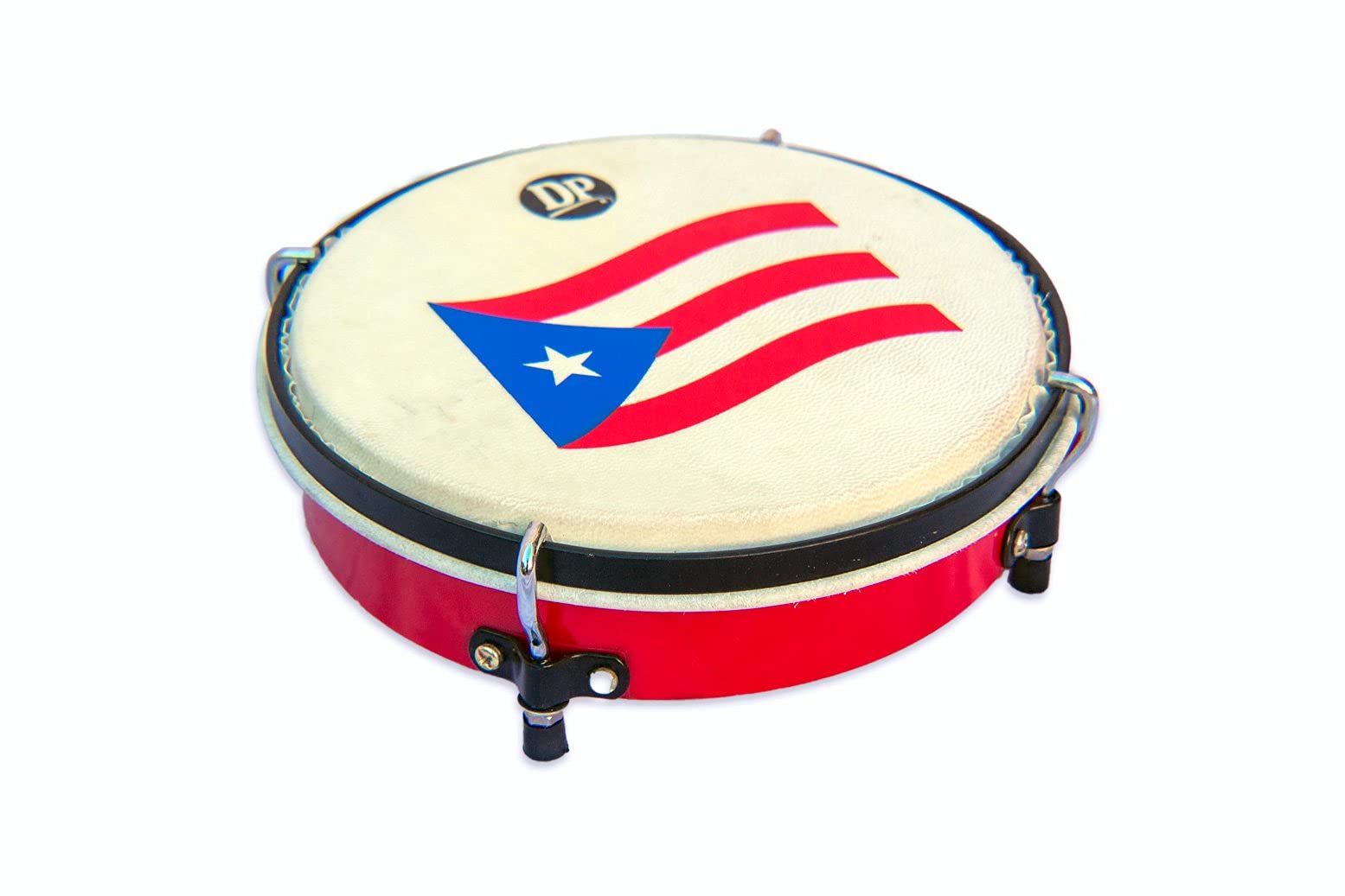 DP Music Set de Panderos - Pleneras PVC Drums with Puerto Rico Flag - Nylon Carrying Case Included (DP-PLENERA-S)