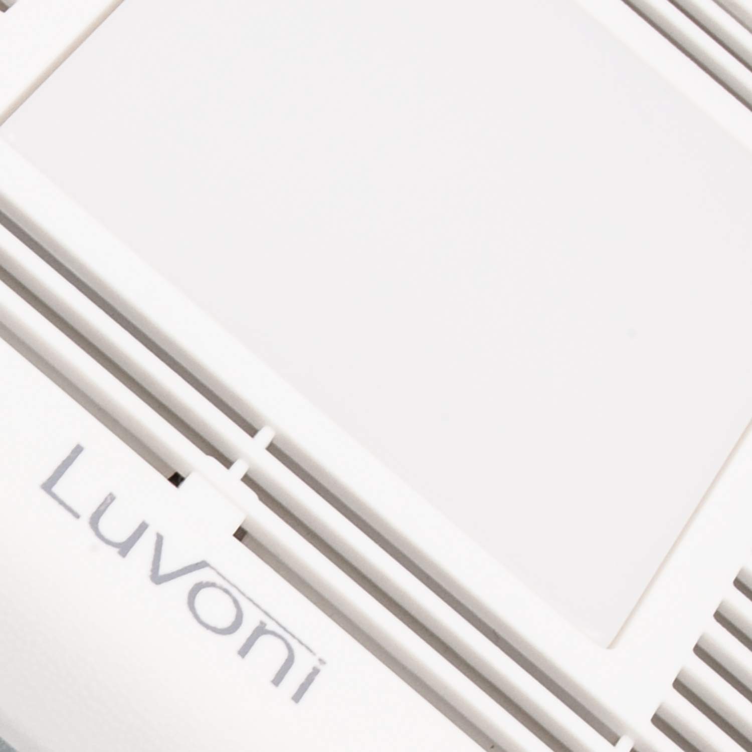 Maxxima Luvoni 70 CFM Bathroom Exhaust and Ventilation Fan - 3000K Warm White 600 Lumen LED Light, Quiet 2 Sones Operation, White Grill Ceiling Fan