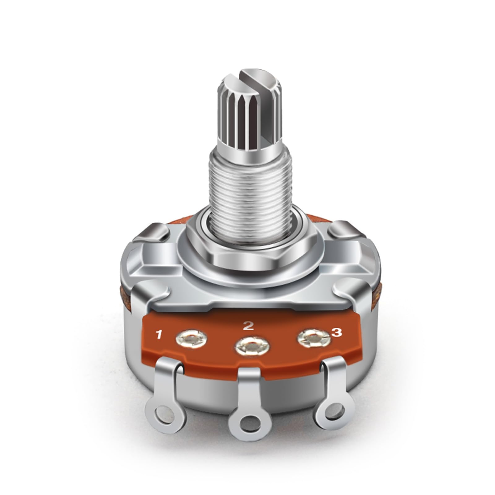 SAPHUE 4PCS A250K+B250K+A500K+B500K Push Pull Potentiometer Brass Metric Coarse 18-Spline Split Shaft Pots Audio Taper Potentiometers for Electric Guitar Bass,2T2V (250K&500K)