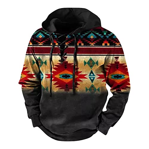 Mens Fashion Blouse Fleece Casual Sweatshirt Comfortable Loose Drawstring Hoodies Top Mid-Weight Print Pullover Generic Custom Crewneck Menswear Mens Small Black Hoodie 15
