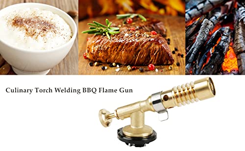 Flame Gun 1300°C Professional Kitchen Cooking Torch Manual Ignition with Adjustable Flame for Crafts Cooking BBQ Baking for Camping/Home Culinary School/BBQ
