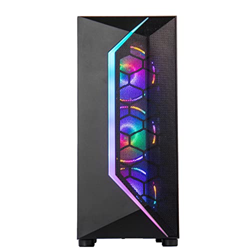 MXZ Desktop Gaming Computer Home&Office PC R5 5600G,16GB DDR4 3200, 500G NVME SSD,6 RGB Fans, WiFi & Win 11 Pro 64-bit Ready(Ryzen 5 5600G)