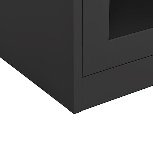 HOMIUSE 41" Office Cabinet Closet Storage Shelves Storage Cabinet Locker Shelf Pantry Shelves Kitchen Storage Metal File Cabinets Locking Cabinet Anthracite Steel Adjustable Shelves with Doors