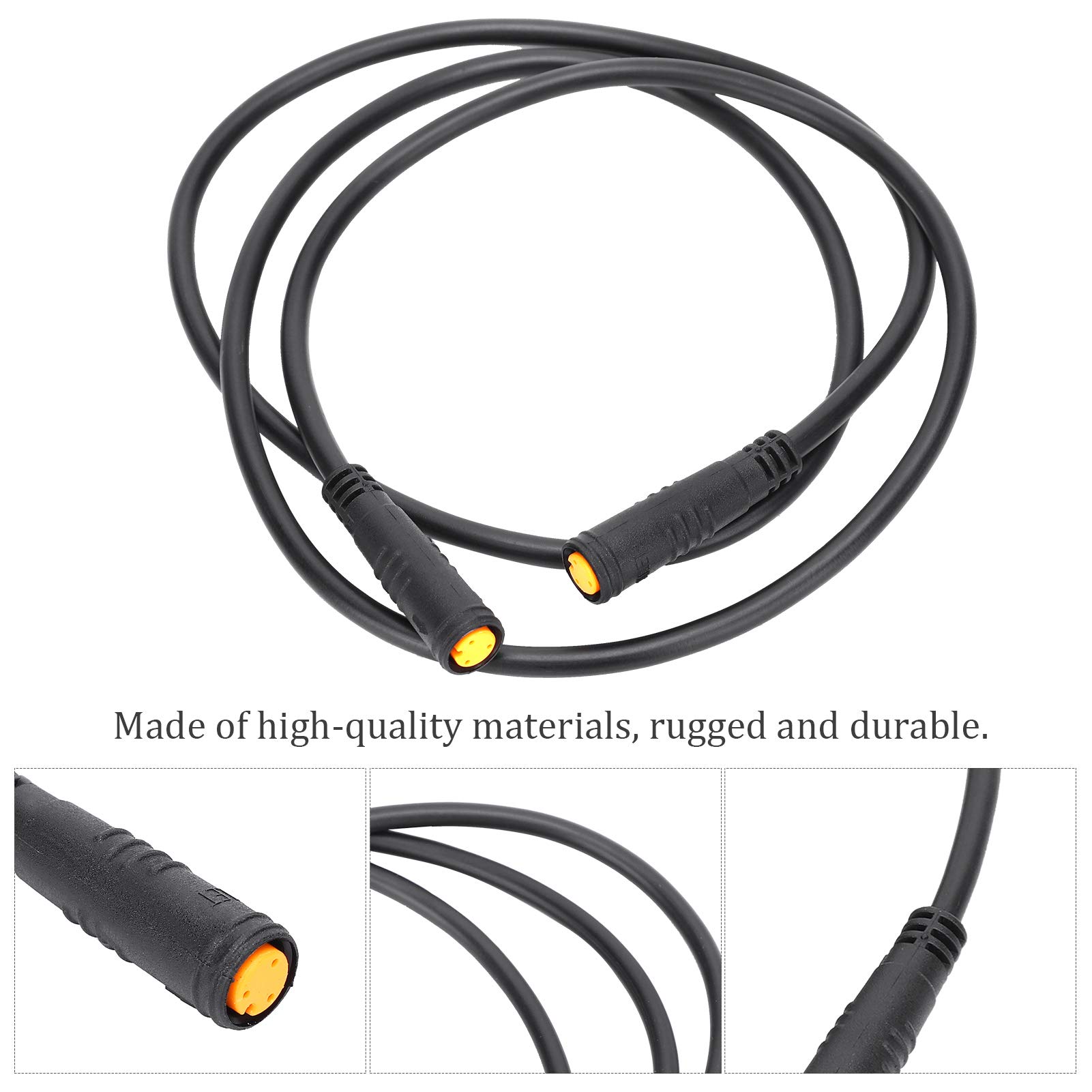 Demeras Cable Connector Conversion Waterproof 3pin Adapter Cable Accessory for Electric Bicycle (Yellow) Accesorios modificados para bicicletas eléctricas