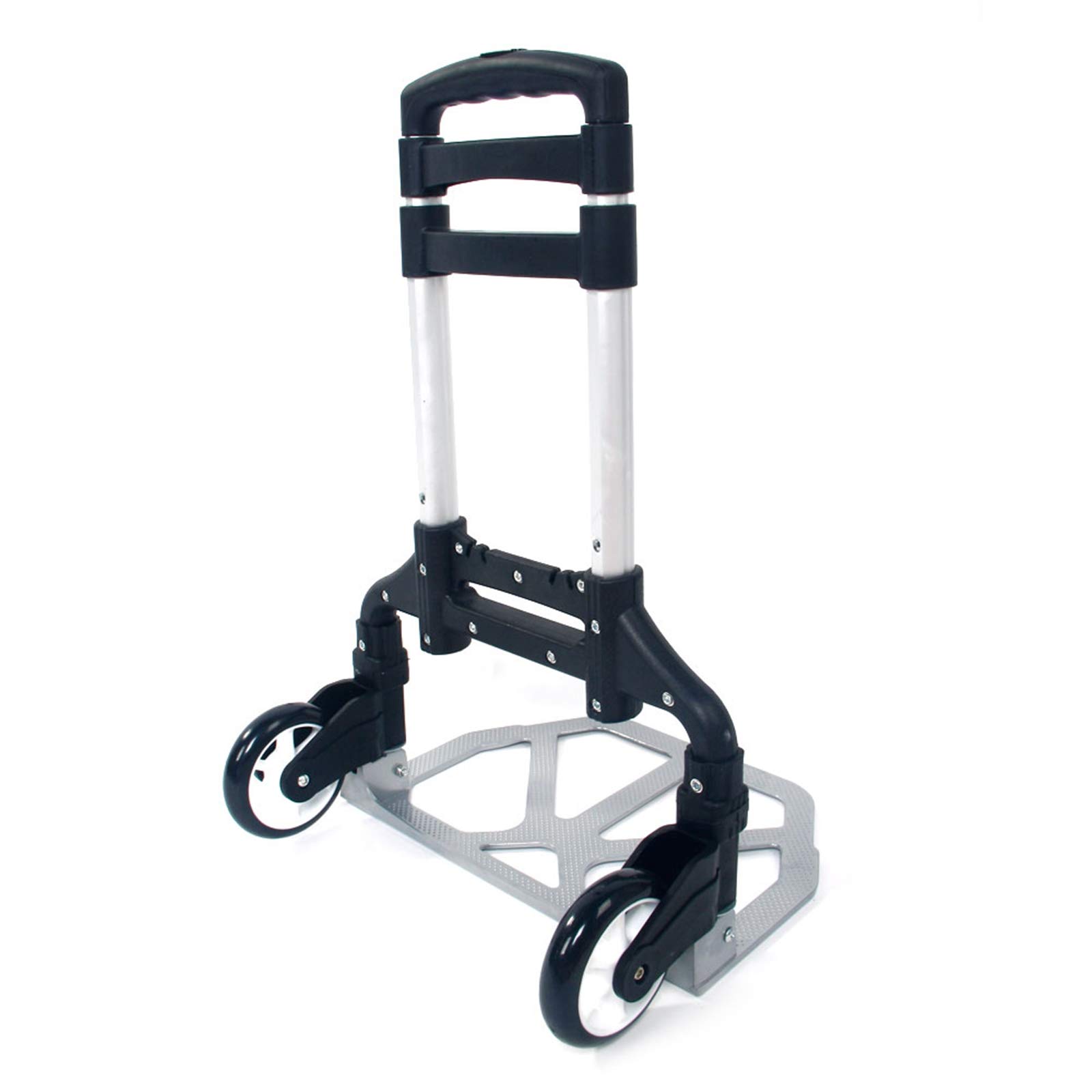 gt6-ZJ Portable Folding Collapsible Aluminum Cart Dolly Push Truck Trolley Black