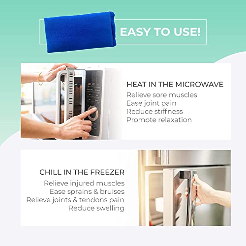 My Heating Pad for Pain Relief - Moist Microwavable Heating Pad for Joints and Muscles Relief - Microwave Hot Pack Heat Pad for Cramps - Calming Chilled or Heated Pad Therapy - 1 Pack Blue