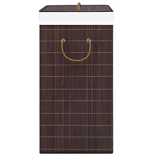HOMIUSE Laundry Hamper 16"x12"x24" Brown Laundry Basket Bag Hamper With Lid Baby Laundry Basket Clothes Basket Laundry Bin Small Laundry Collapsible Laundry Basket Dirty Clothes Hamper 19 gal