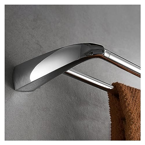Towel BAR Rack Towel Rack Wall Mounted Double Towel Storage Rack Towel Bar,Zinc Alloy Towel Rod,Polished Finish Towel Shelf Holder for Bathroom and Kitchen/60Cm