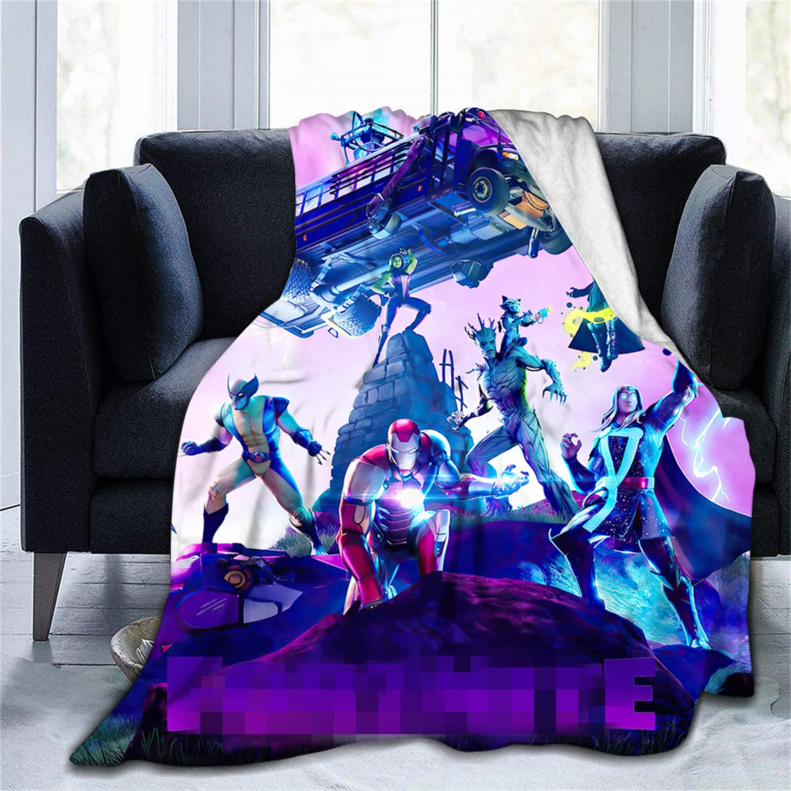 Creative Blanket Game Characters 3D Printing Soft Warm Flannel Blanket Lightweight Bedding Suitable for Sofa Camping Bedroom Bed Office